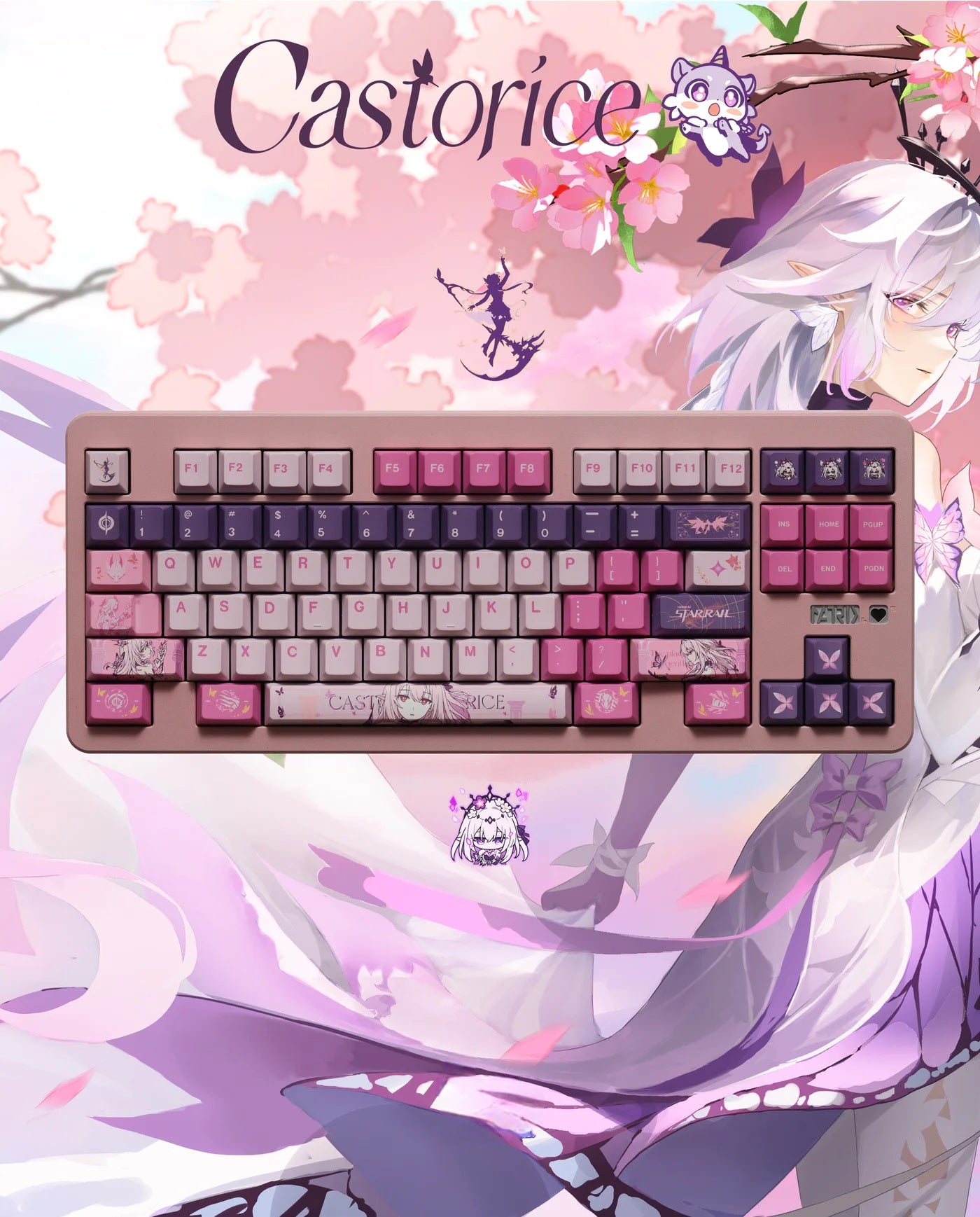 Honkai Star Rail Castorice PBT Keycap Set - Cherry Profile for Wooting ...